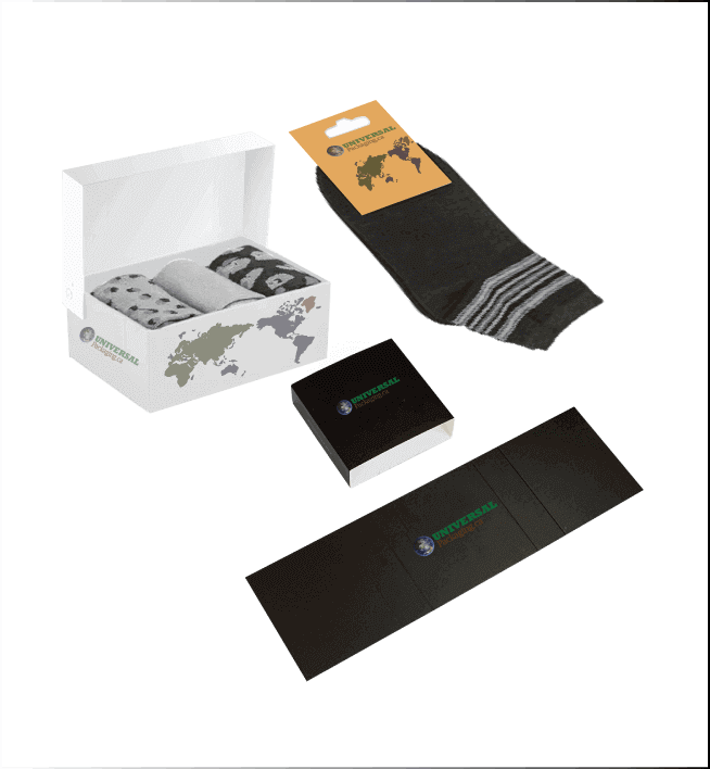 CUSTOM SOCK PACKAGING UNIVERSAL PACKAGING