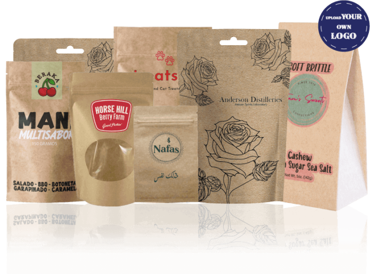 Custom Kraft Stand Up Pouches - Universal Packaging